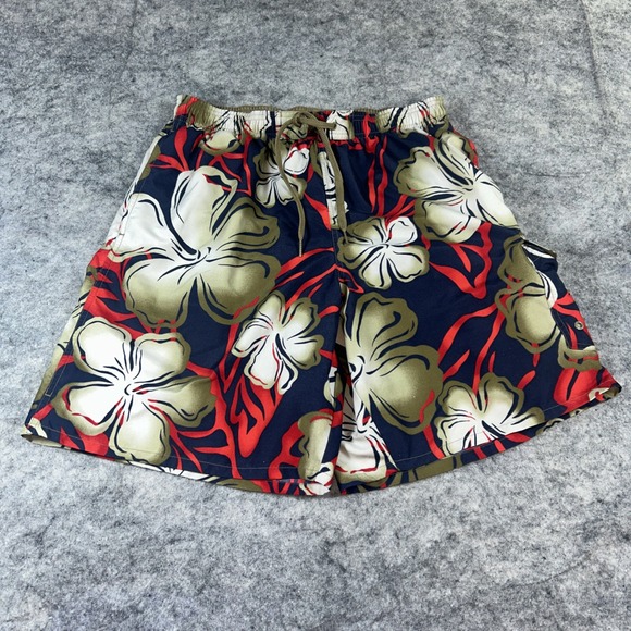 Speedo | Swim | Speedo Swim Trunks Mens L Blue Tan Tropical Floral ...